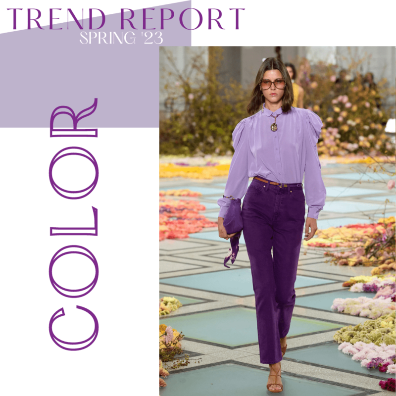 Spring 2023 Lavender color trend from runways at NYFW